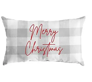 SORRA HOME Merry Christmas' Embroidered 13' X 20' Pillow - One-color