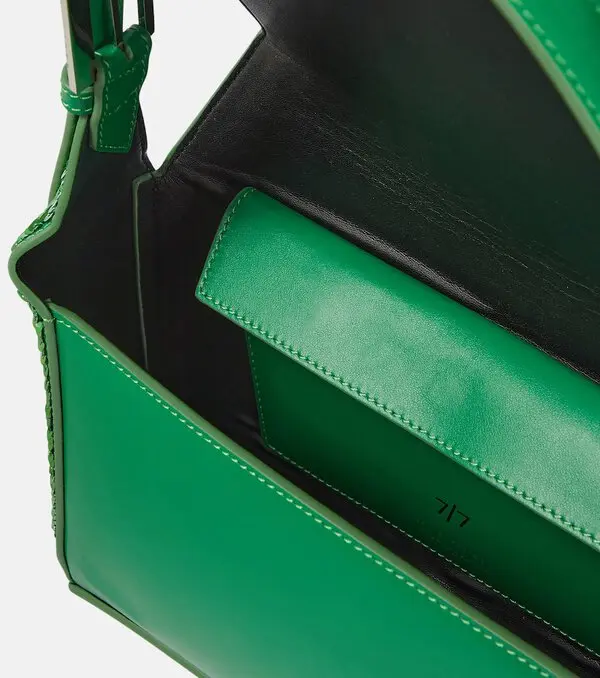 Attico 7/7 Sequined Leather Shoulder Bag - Green