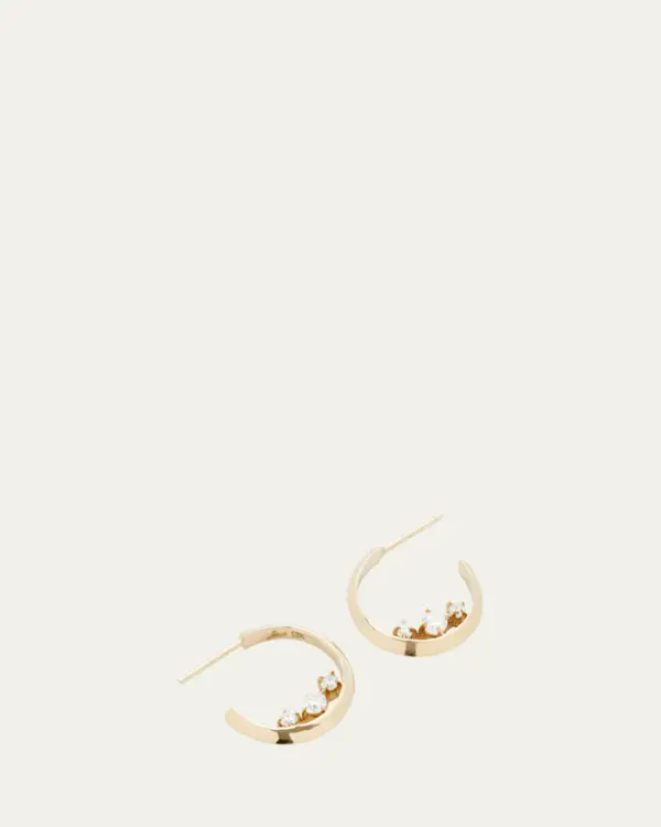 Lizzie Mandler Eclat 3 Diamond Knife Edge Hoop Earrings