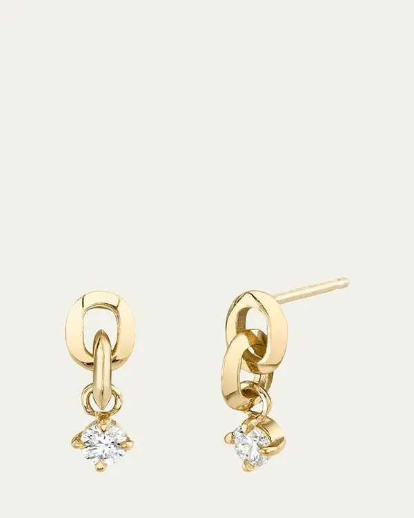 Lizzie Mandler Extra-small Link Diamond Earring - Gold