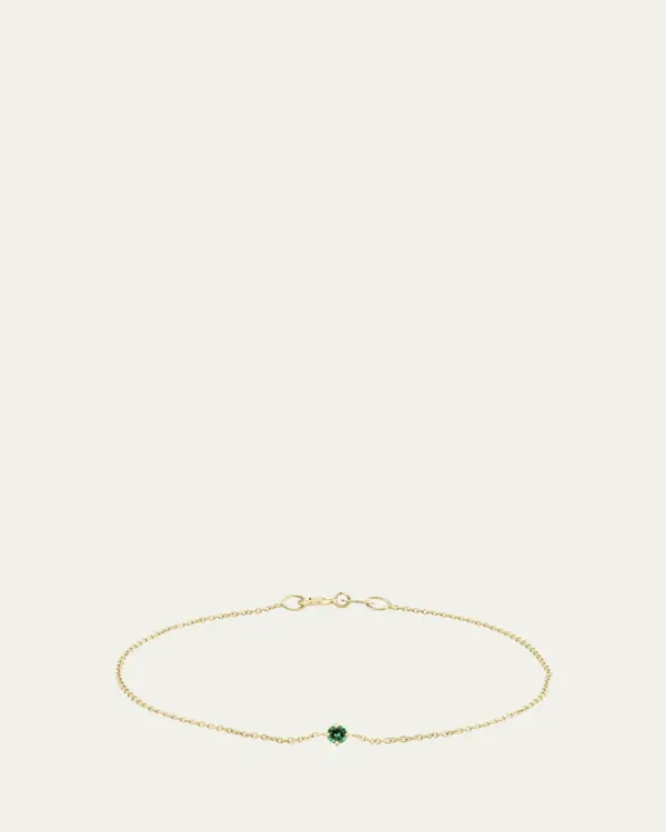 Lizzie Mandler Round Emerald Floating Bracelet - Gold
