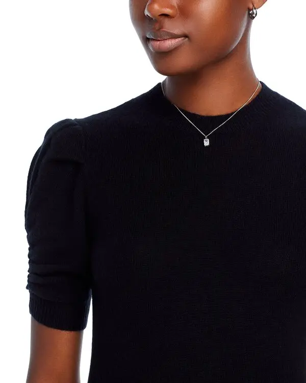 FRAME Ruched Puff Sleeve Sweater - Noir