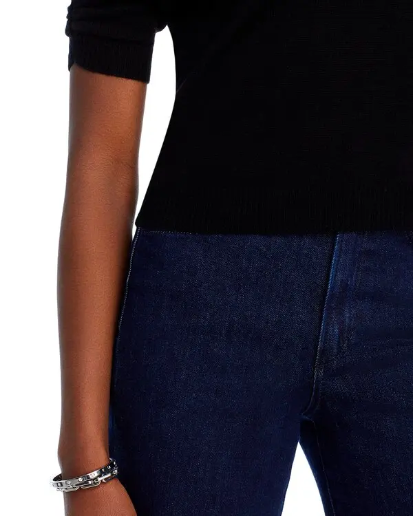FRAME Ruched Puff Sleeve Sweater - Noir