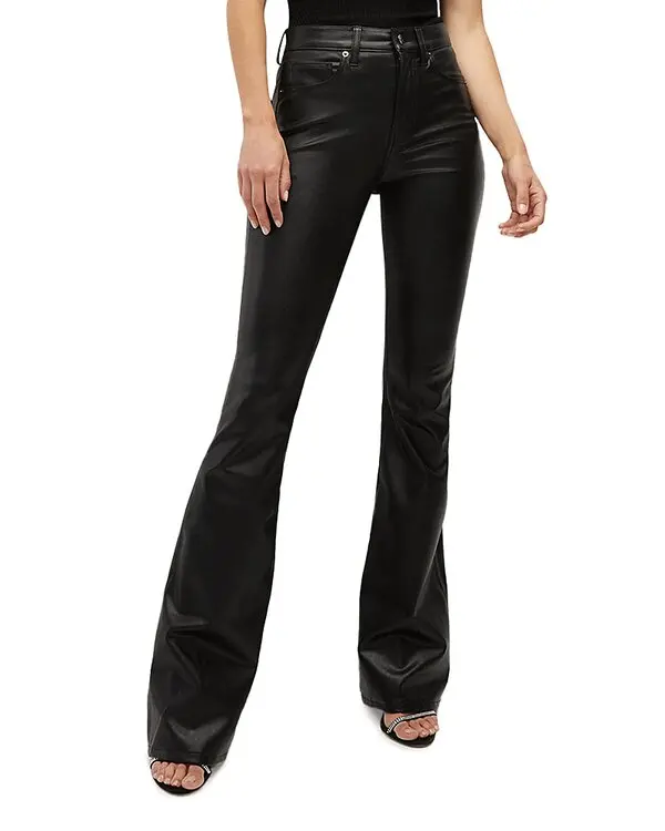Veronica Beard Beverly High Rise Faux Leather Flare Jeans