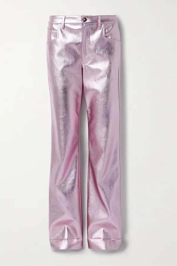 ALIX NYC Jay Metallic Vegan Leather Straight-leg Pants