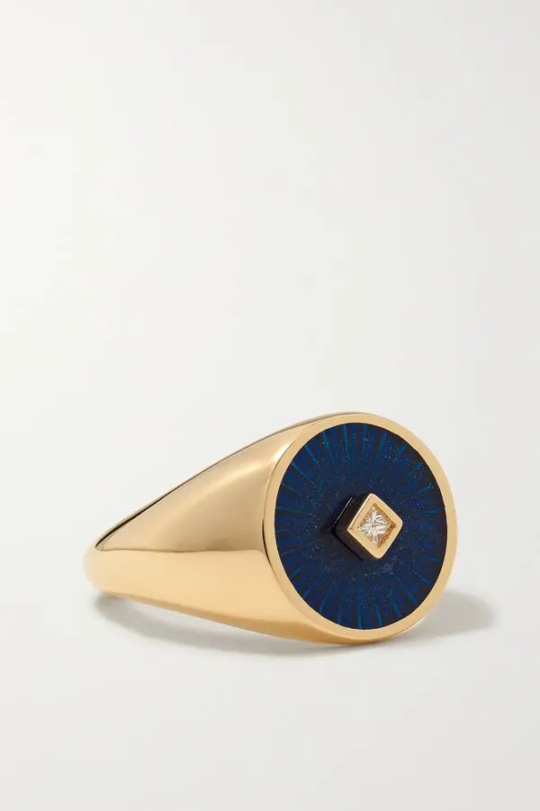 L’ATELIER NAWBAR Radiate Eternity Signet Ring - Blue