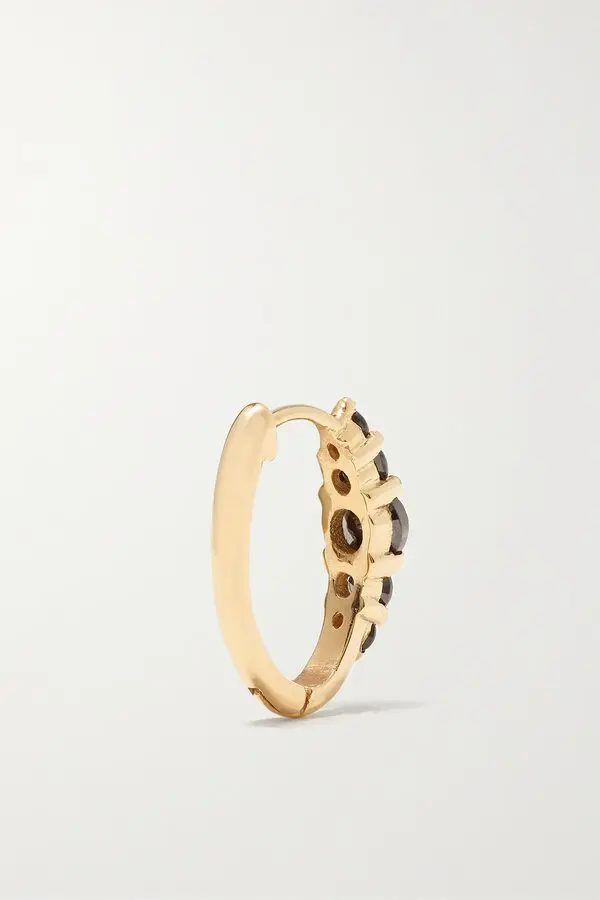 Ileana Makri Rivulet Medium 18-karat Gold Diamond Hoop Earrings