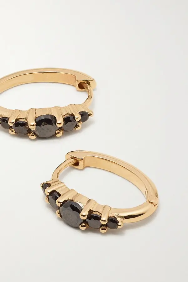 Ileana Makri Rivulet Medium 18-karat Gold Diamond Hoop Earrings
