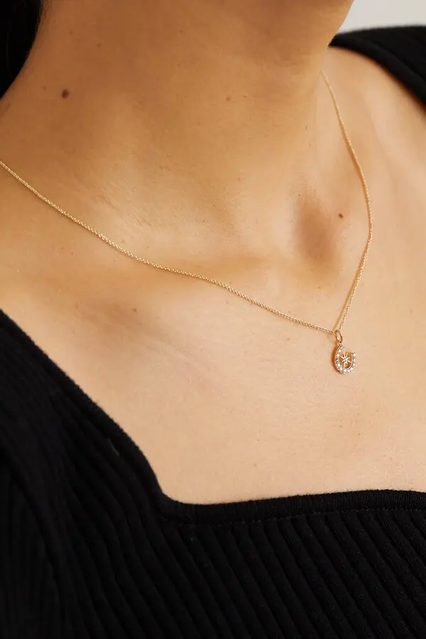 SYDNEY EVAN Starburst Horseshoe Diamond Necklace