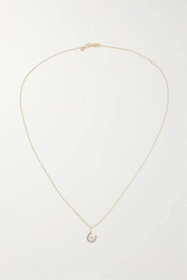 SYDNEY EVAN Starburst Horseshoe Diamond Necklace