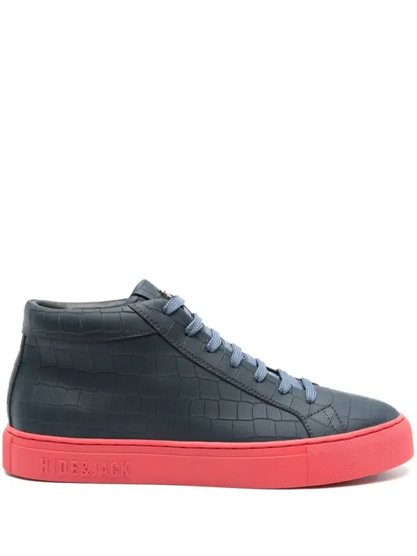 Hide&Jack Essence Croco High-Top Sneakers Blue Editorialist