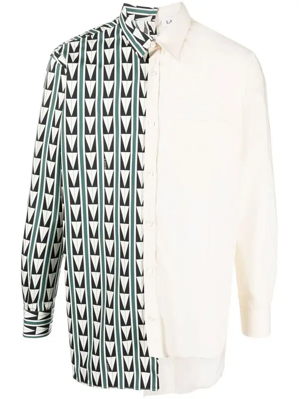 LANVIN Patchwork Geometric Print Shirt