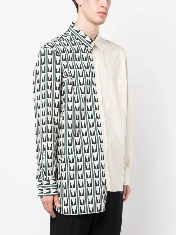 LANVIN Patchwork Geometric Print Shirt