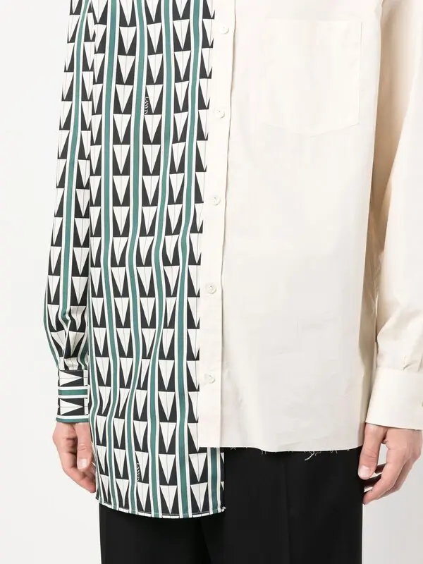 LANVIN Patchwork Geometric Print Shirt
