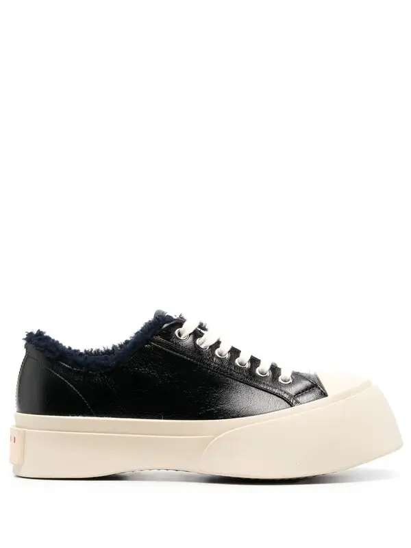 Marni Almond-toe Lace-up Sneakers - Black