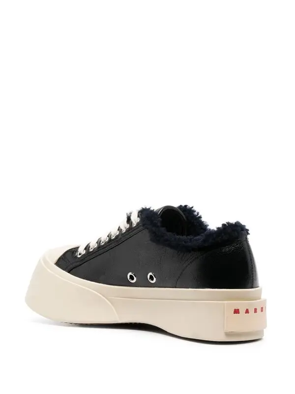 Marni Almond-toe Lace-up Sneakers - Black
