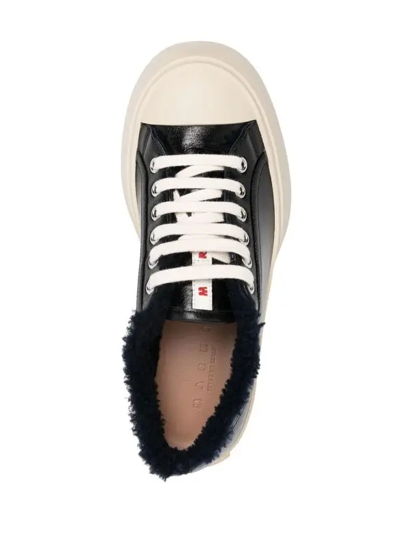 Marni Almond-toe Lace-up Sneakers - Black