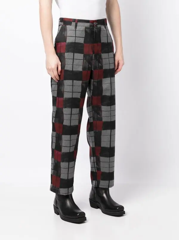4SDESIGNS Check-print Cropped Trousers