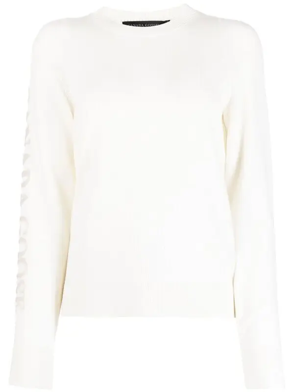 Canada Goose Fine-knit Crew-neck Jumper - White