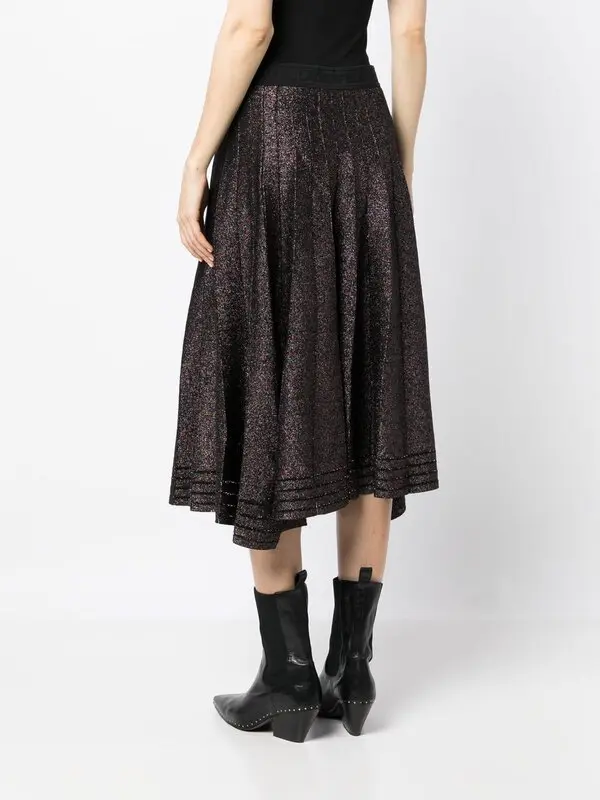 Karl Lagerfeld Metallic-effect Pleated Midi Skirt