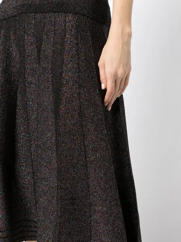 Karl Lagerfeld Metallic-effect Pleated Midi Skirt