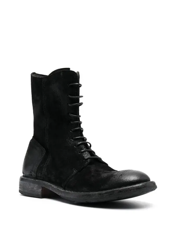 Moma Worn-effect Leather Boots - Black