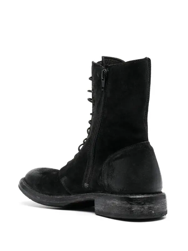 Moma Worn-effect Leather Boots - Black