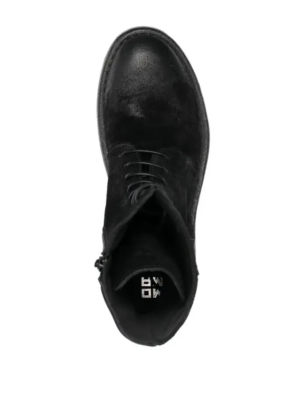 Moma Worn-effect Leather Boots - Black