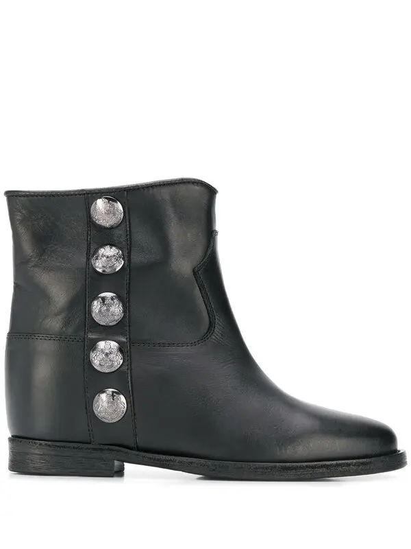 VIA ROMA 15 Studded Leather Ankle Boots