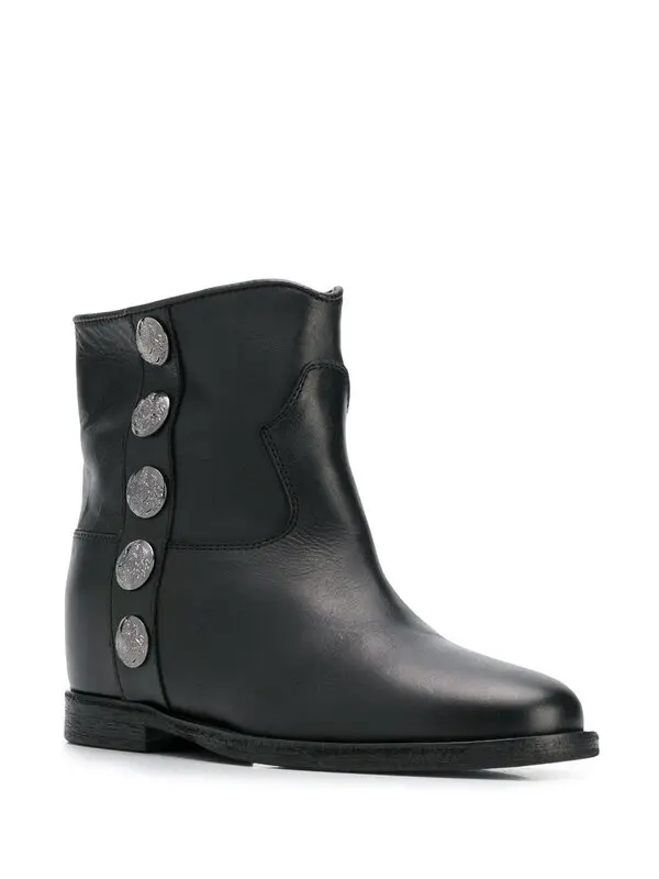VIA ROMA 15 Studded Leather Ankle Boots