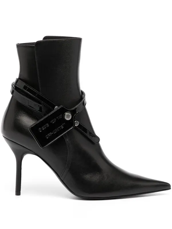 Off-White Zip Tie Stiletto Ankle Boots