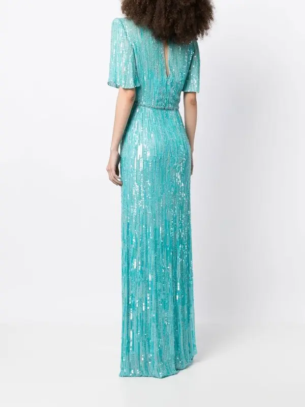 Jenny Packham Sequin-embellished Floor-length Dress