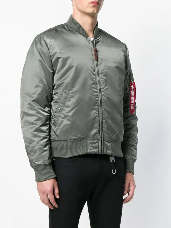 Alpha Industries Zipped Up Bomber Jacket - Green