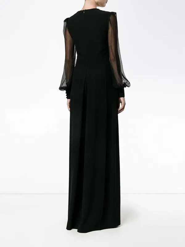 Alexander McQueen Silk V-neck Evening Jumpsuit