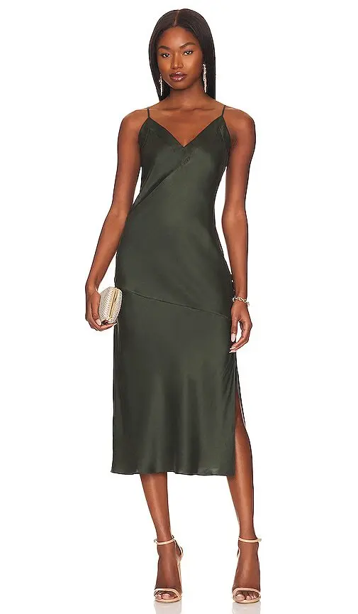 Equipment Arles Slip Dress In Dark Green In Deep Forest - 40% Off |  Editorialist