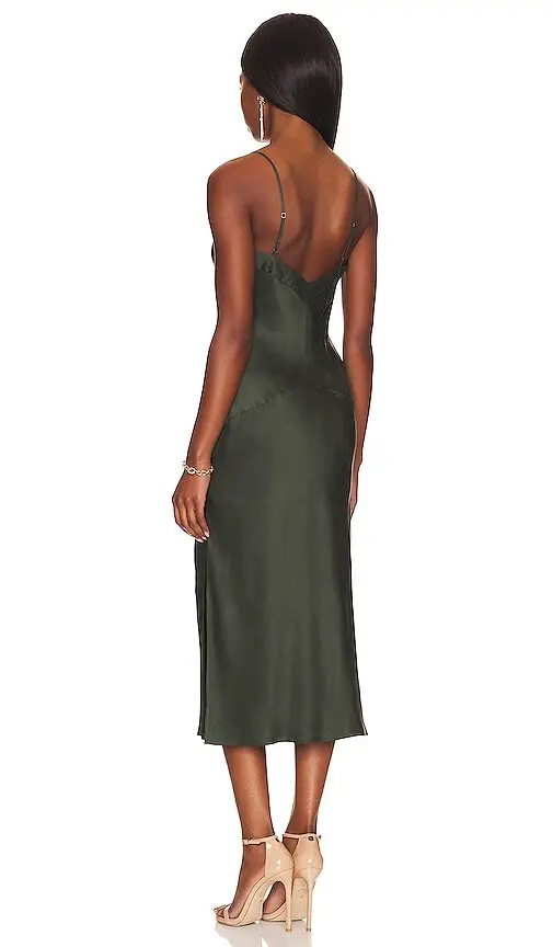 green emerald velvet dress Emerald green maxi satin slip dress 'Serene' main image 0