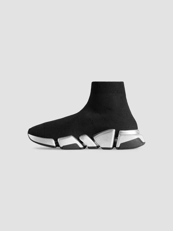 Balenciaga Speed 2.0 Recycled Knit Sneakers - Black Silver