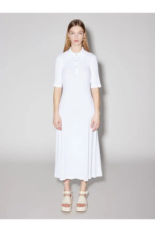 Rosetta Getty Mercerized Cotton Jersey Polo Dress