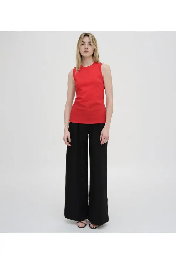 Rosetta Getty Wide Leg Pleat Front Pant