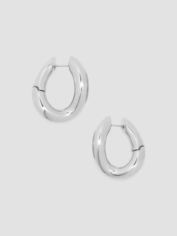 Balenciaga Loop Earrings - Shiny Silver