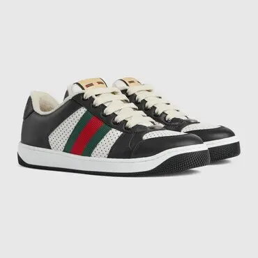 Gucci Gg Crystal Screener Sneakers - Black
