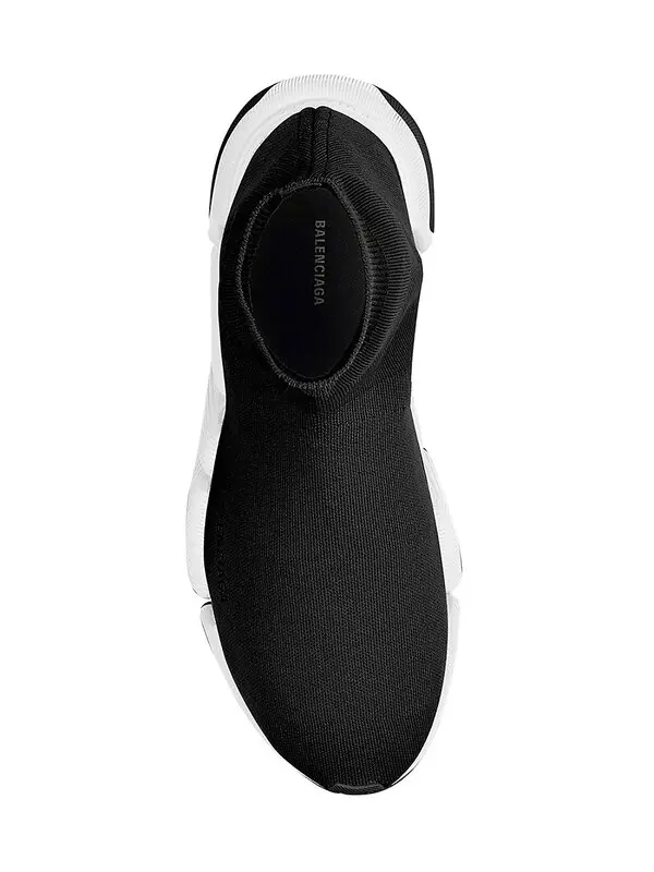 Balenciaga Speed 2.0 Recycled Knit Sneakers With Bicolor Sole - Black White