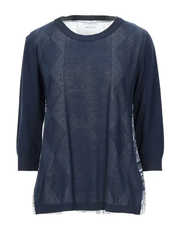 BALLANTYNE Intarsia-knit Sweater - Dark Blue