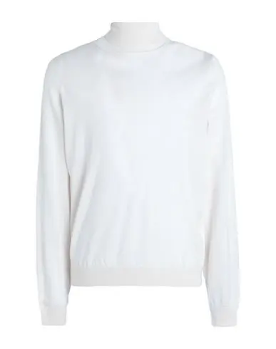 BOSS Turtleneck Virgin Wool Sweater - White
