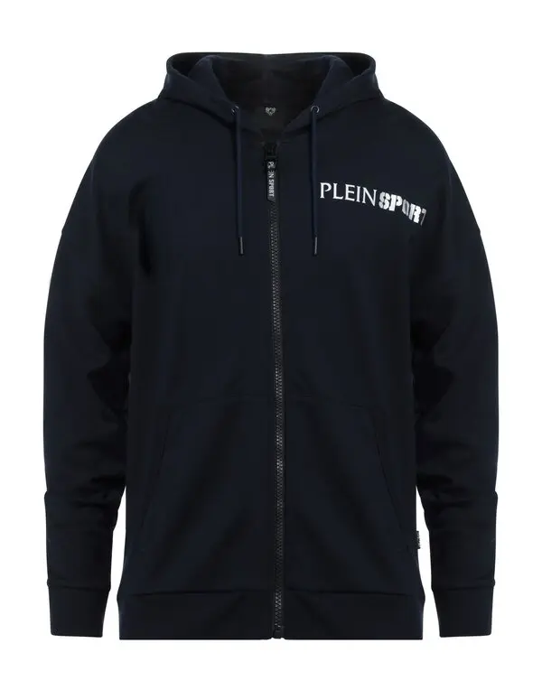 PLEIN SPORT Fleece Sweatshirt With Metallic Print - Blue