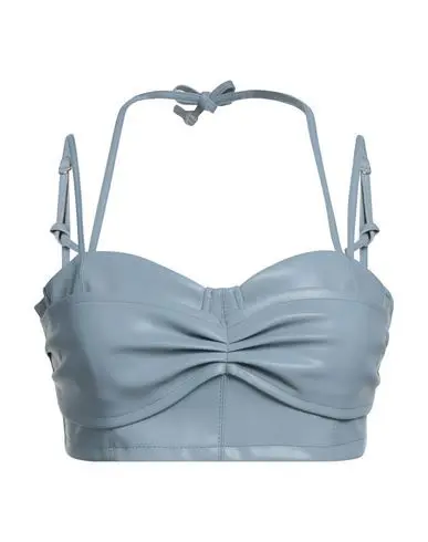 THEMOIRE Coated Crop Top - Blue