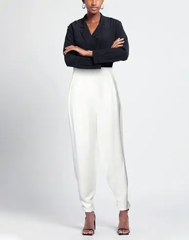 Patrizia Pepe Tapered Shantung Pants - White
