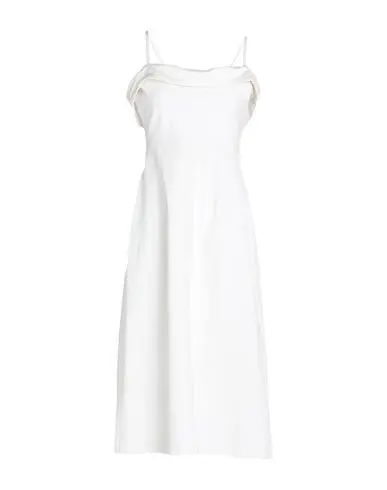 NOSTRASANTISSIMA Midi Flared Denim Dress - Ivory