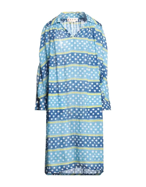 Marni Midi Dress In Ramie With Polka Dot Print