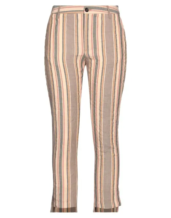 NOSTRASANTISSIMA Striped Straight Leg Pants - Sand